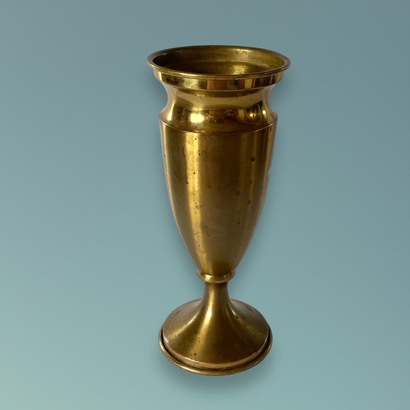 Accents | Vintage Brass Heavy Weighted Base Urn Style Church Vase 12 ...
